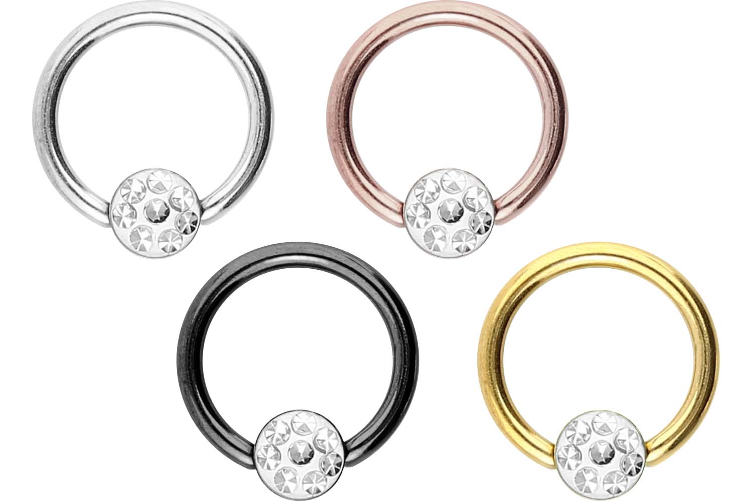 Surgical steel ball closure ring EPOXY DISC | PIERCINGLINE